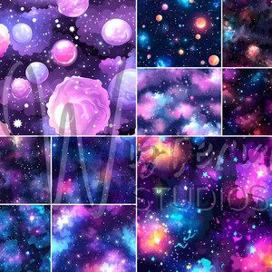 146 Watercolor Galaxy Seamless Pattern Designs, Digital Repeat, Digital ...
