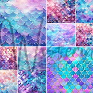 50 Shimmering Mermaid Scales Abstract Backgrounds, Alcohol Ink Art ...