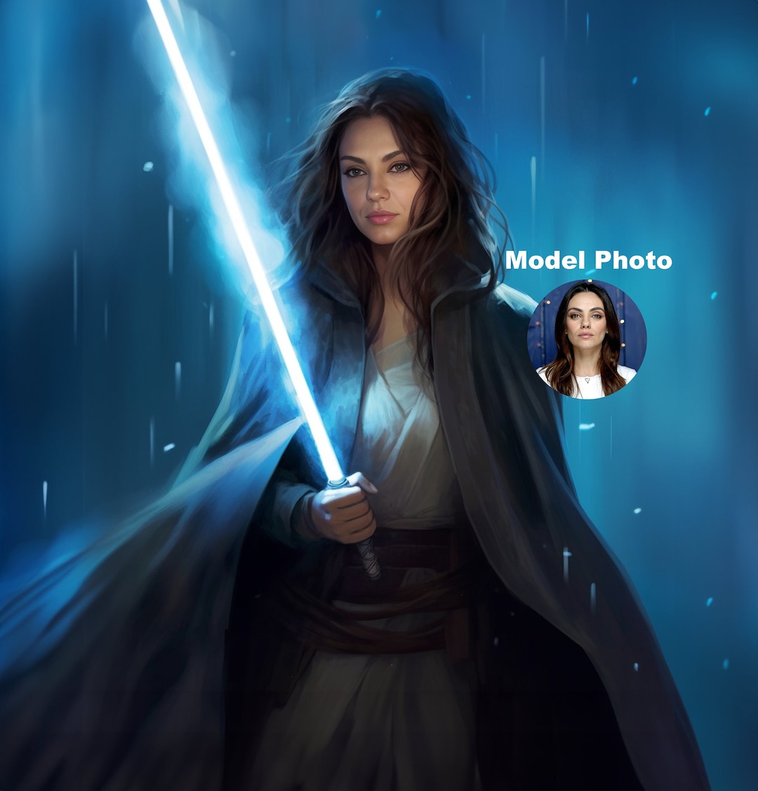 Star Wars Portrait Personalized Gift Custom Portrait Jedi - Etsy UK