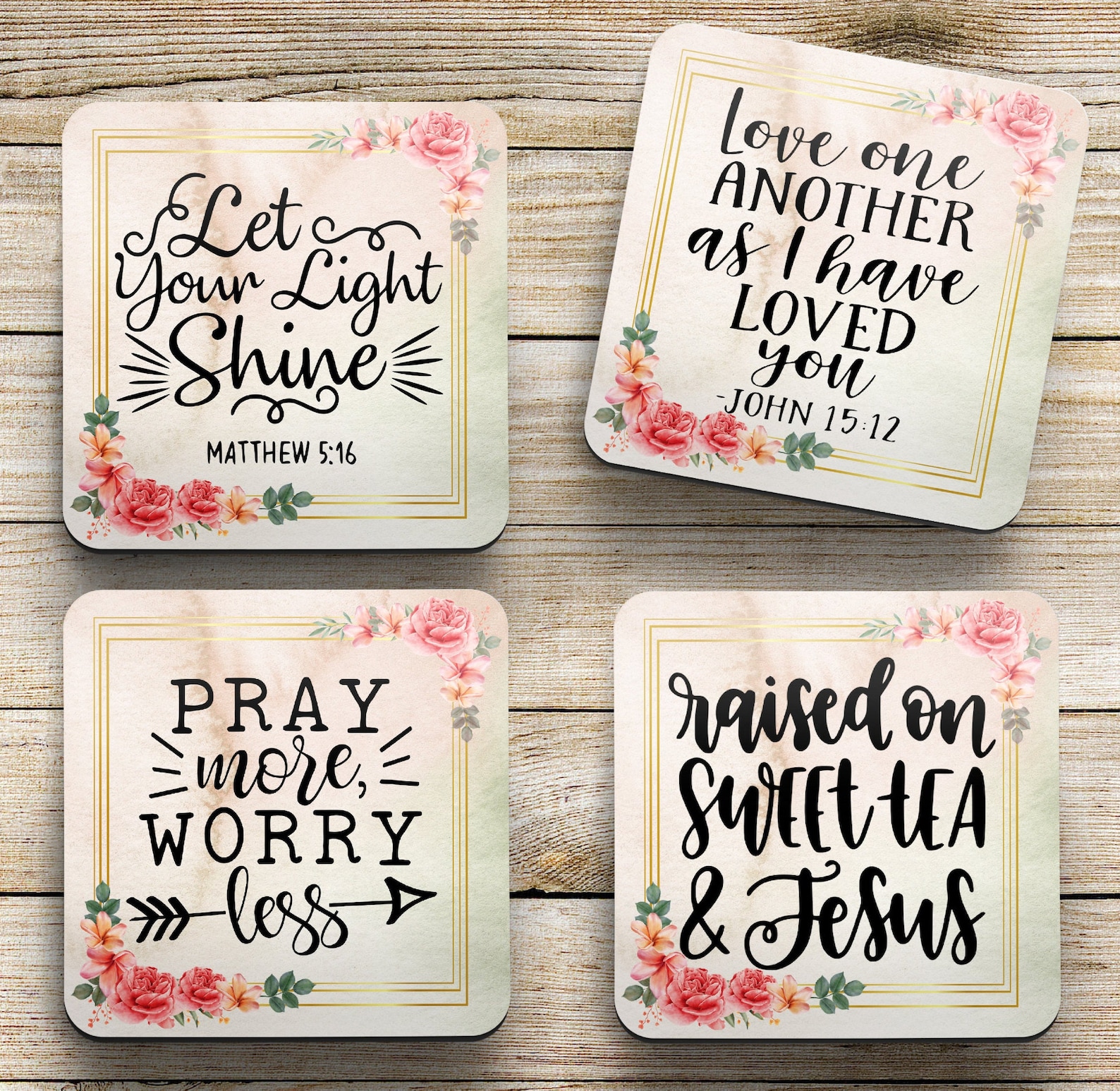 Single Bible Verse Coasters / You Choose Your Design Religious - Etsy