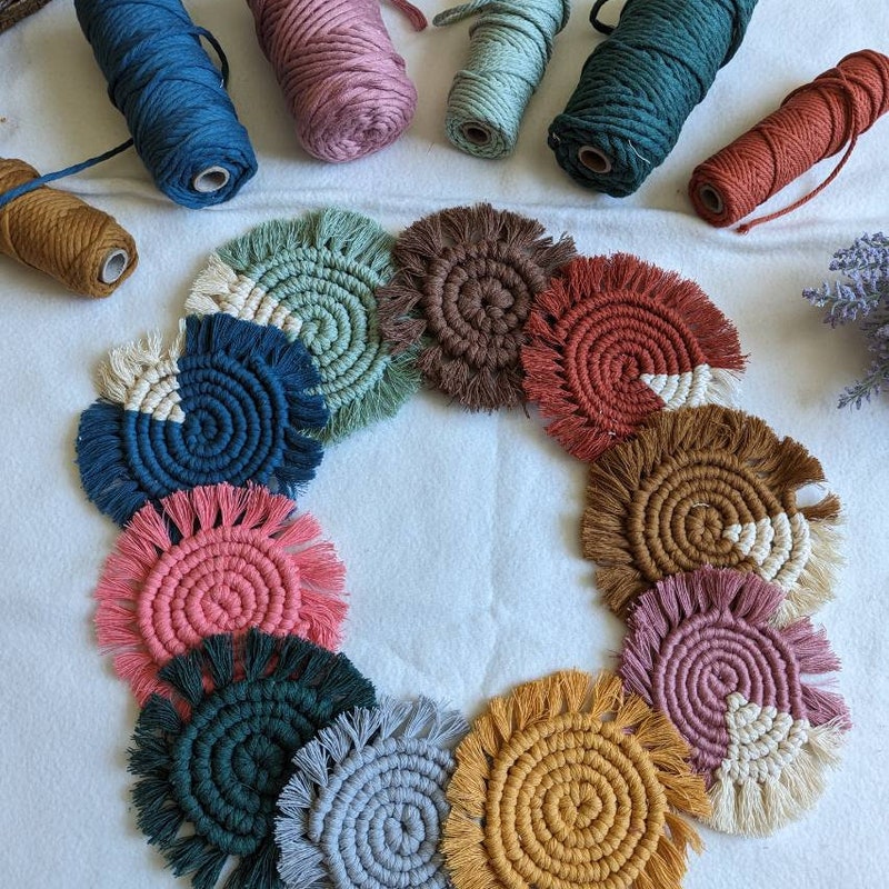 Macrame Coasters - Etsy