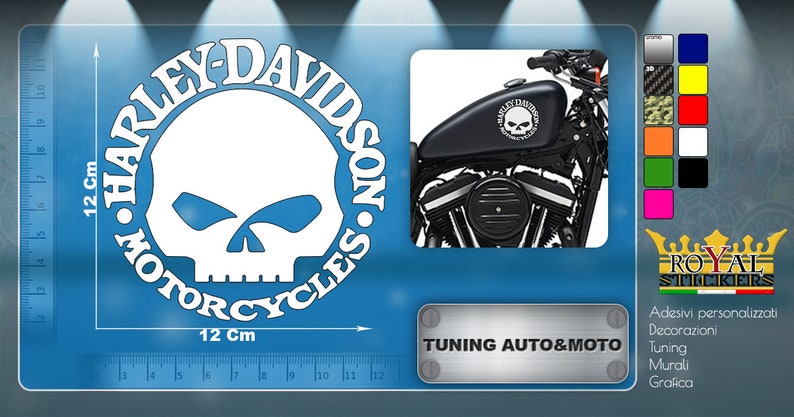 Harley Davidson Sticker Sticker 12x12 Spaced Vinyl Car Motorcycle - Etsy