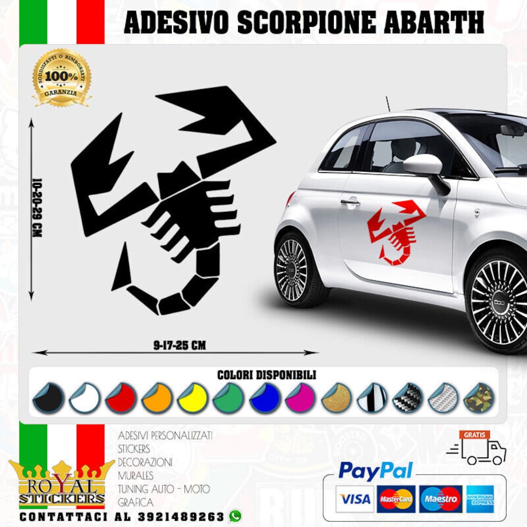 Abarth Scorpion Logo Sticker Fiat Grande Punto 500 Racing Side Stickers ...