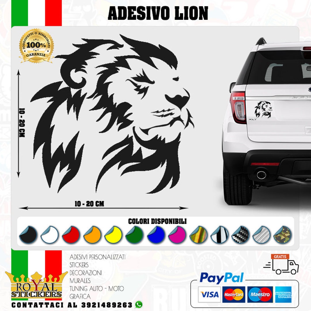 Adhesive Sticker Lion Car Motorcycle Scooter Helmet Car Tuning Lion ...
