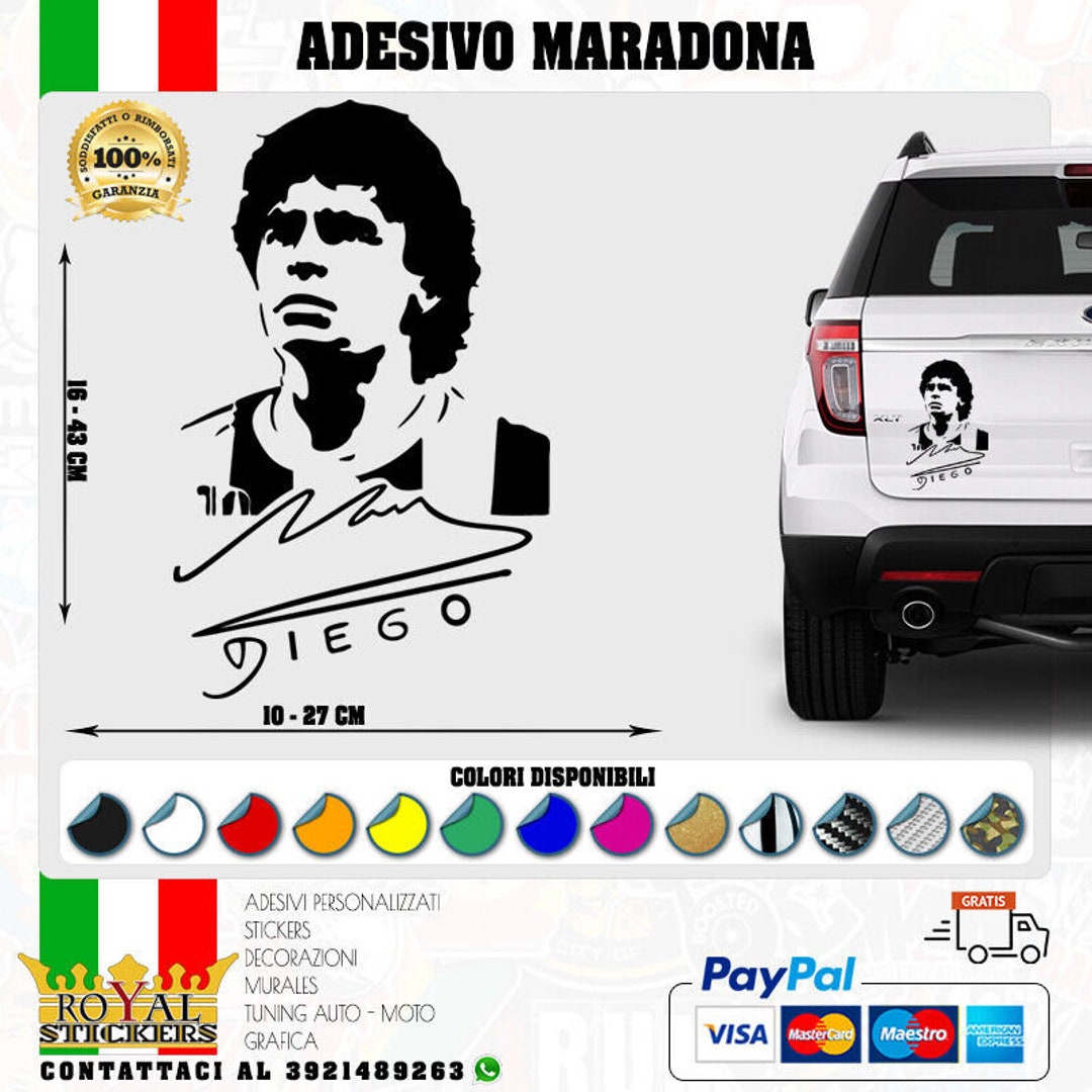 Sticker Diego Armando Maradona Decal Home Car Deco Dios - Etsy