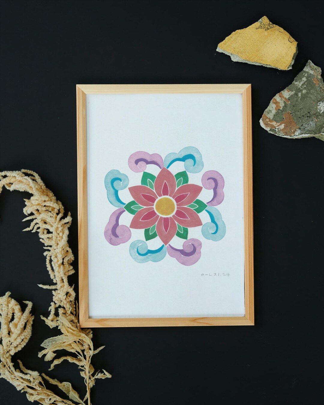 Dancheong (korean:단청) - 001 || Printable Wall Art, Digital Art Print ...