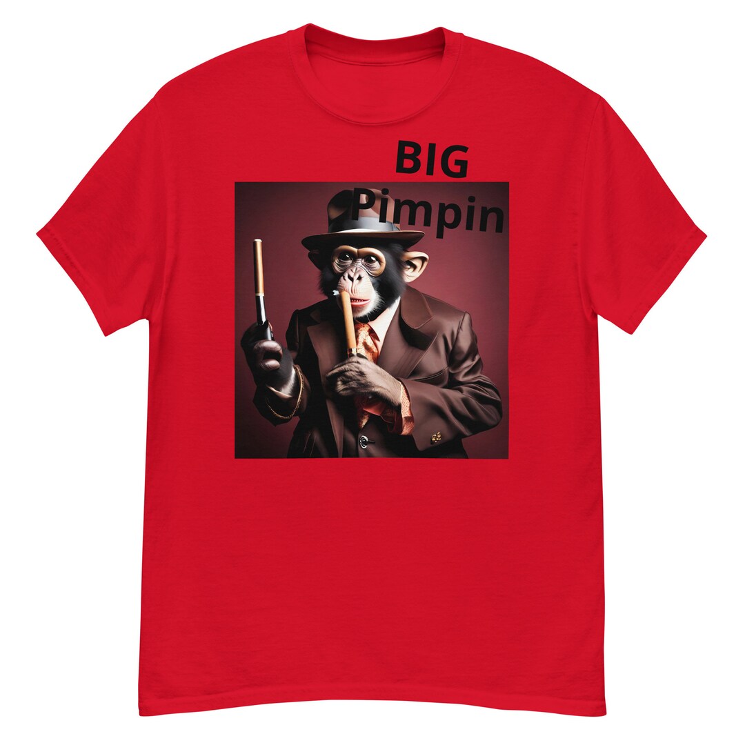 Men's Classic Tee Big Pimpin Monkey Shirt - Etsy