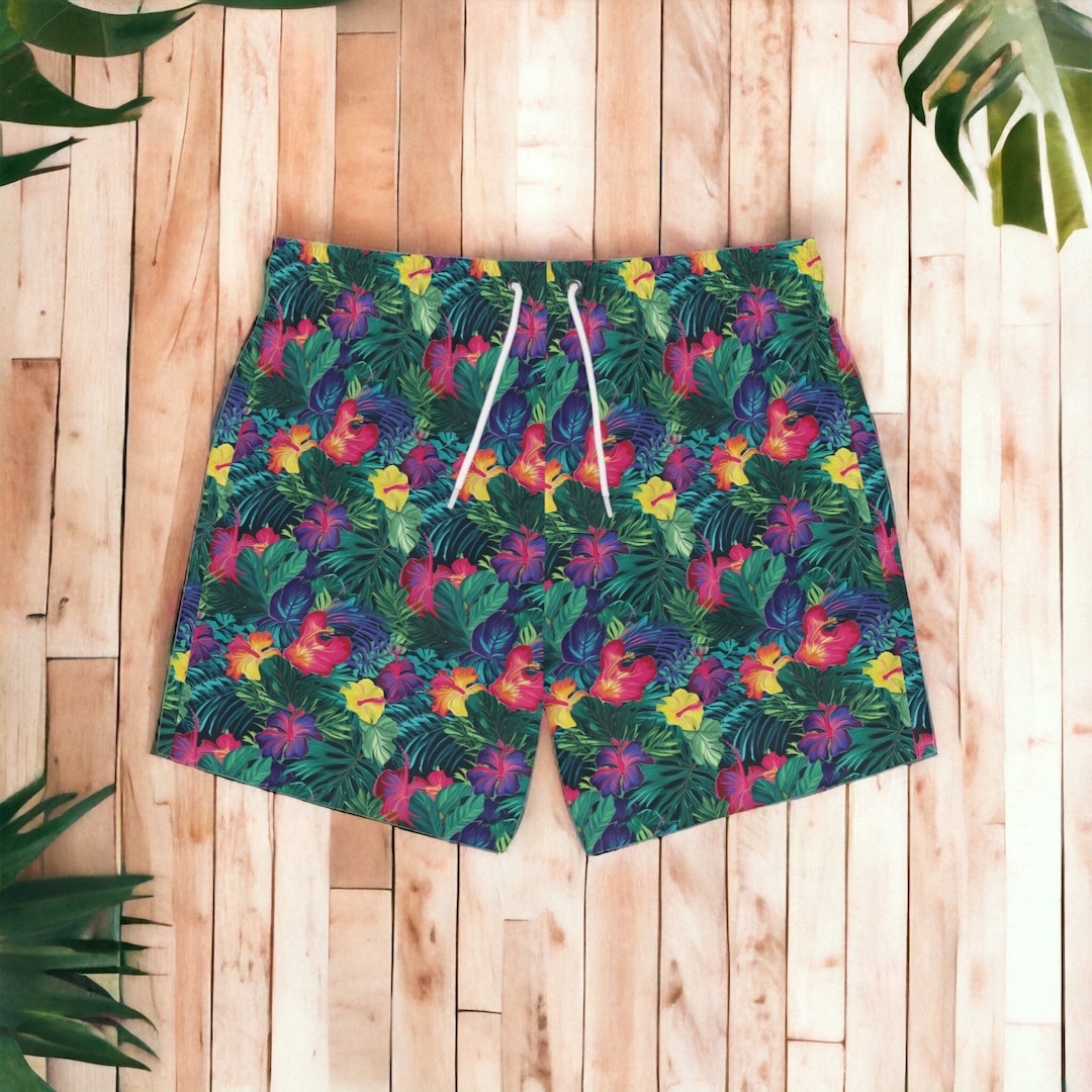 Tropical Delight: Fun and Colorful Men's Swim Trunks for Beach ...