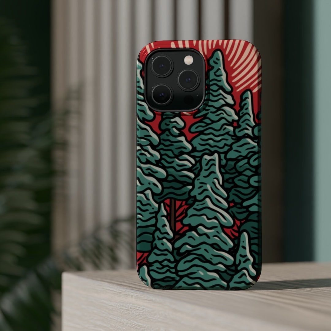 Whirling Pines Illustrated Magsafe iPhone Tough Case iPhone - Etsy