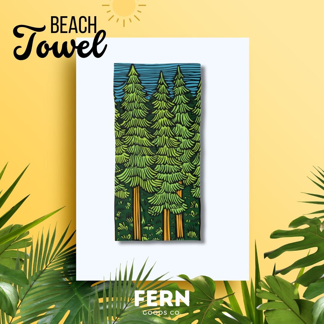 Forest of Trees: Colorful Pine Tree Inspired Beach Towel | FERN Goods ...