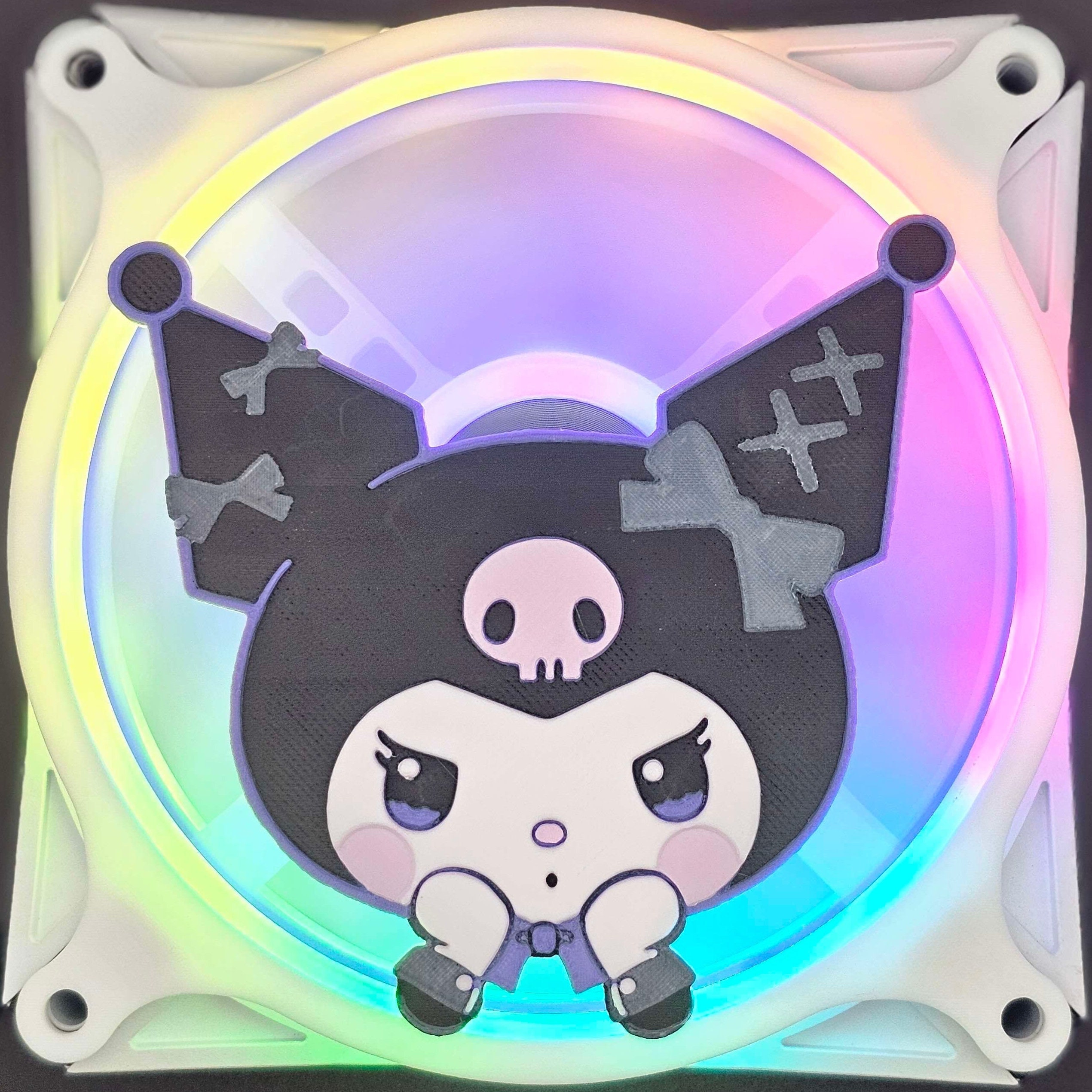 Sanrio Kuromi Custom 3D Printed Artisan Gaming Computer Fan Grill Bust ...