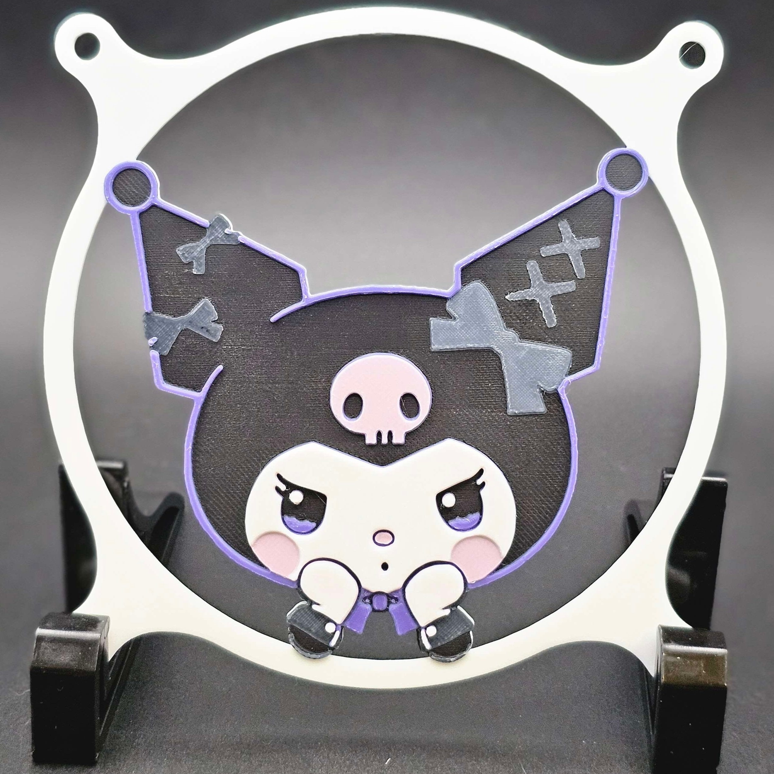 Sanrio Kuromi Custom 3D Printed Artisan Gaming Computer Fan Grill Bust ...