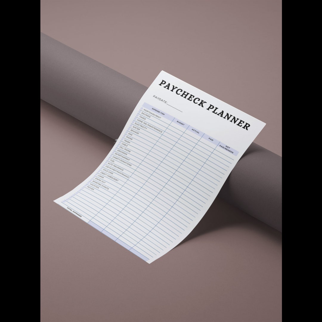 Simple Expense Tracker, Paycheck Budget, Paycheck Planner, Digital ...
