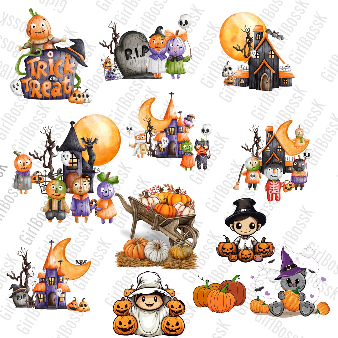 Halloween Haunted House Bundle PNG Scary House Bats Png - Etsy