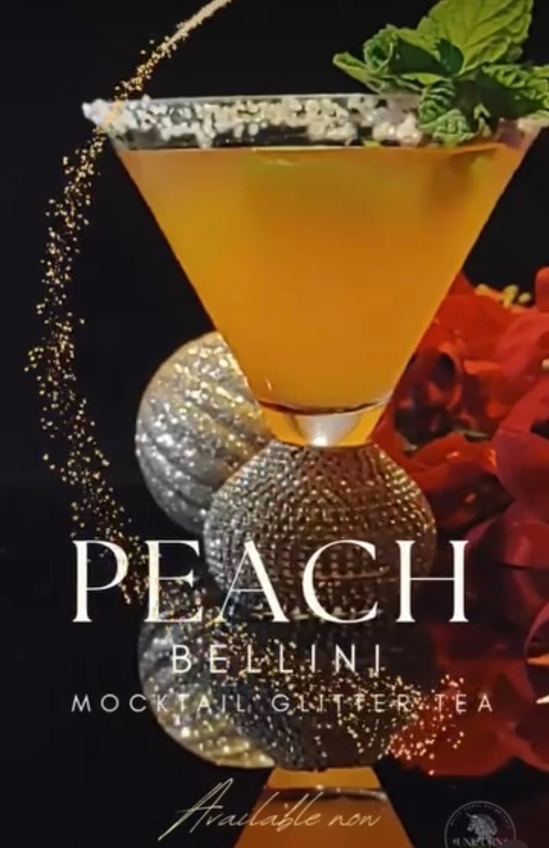 Peach Bellini Artisan Mocktail Glitter Tea - Etsy