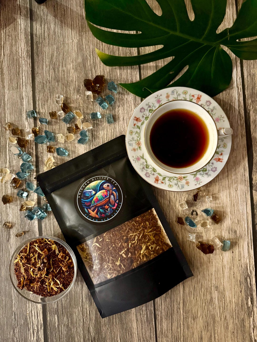 Pecan Sea Turtle Glitter Tea (2 Oz Bag) – Caramel Chocolate Loose Leaf ...