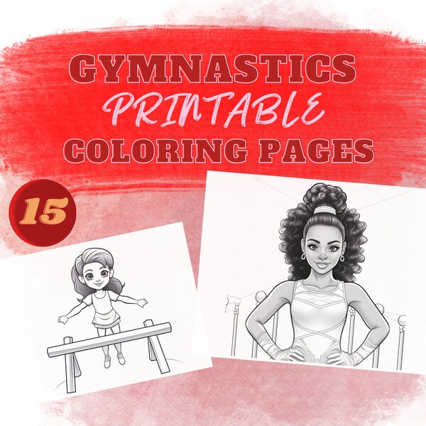 Gymnastics Coloring Pages - Etsy