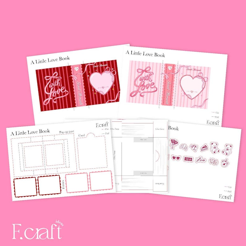 DIY Pop-up Scrapbook – A Little Love Book, Valentine's Gift (PDF & SVG ...