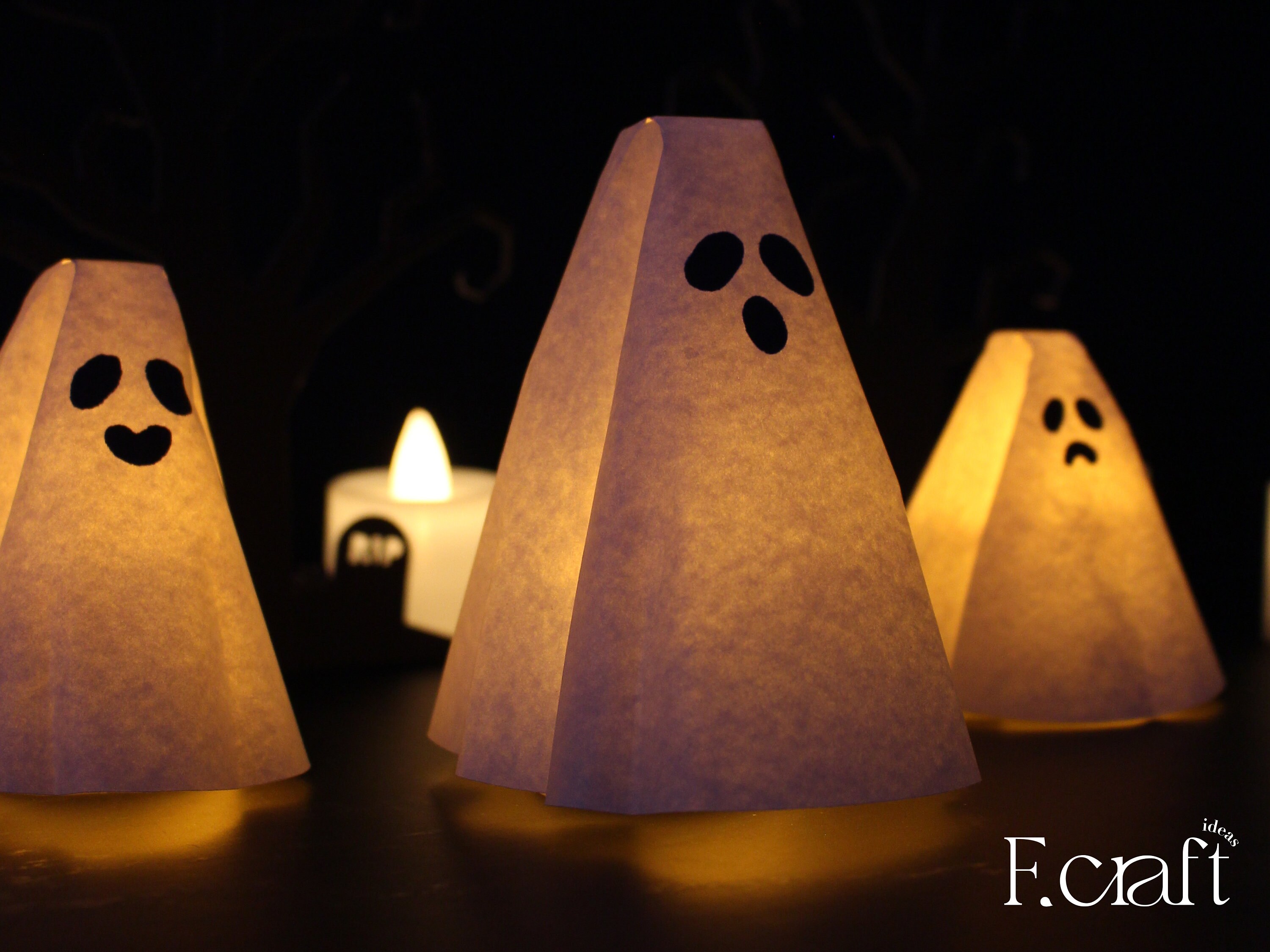 Halloween Ghost Papercrafts DIY Template, Halloween Decor 3D or ...