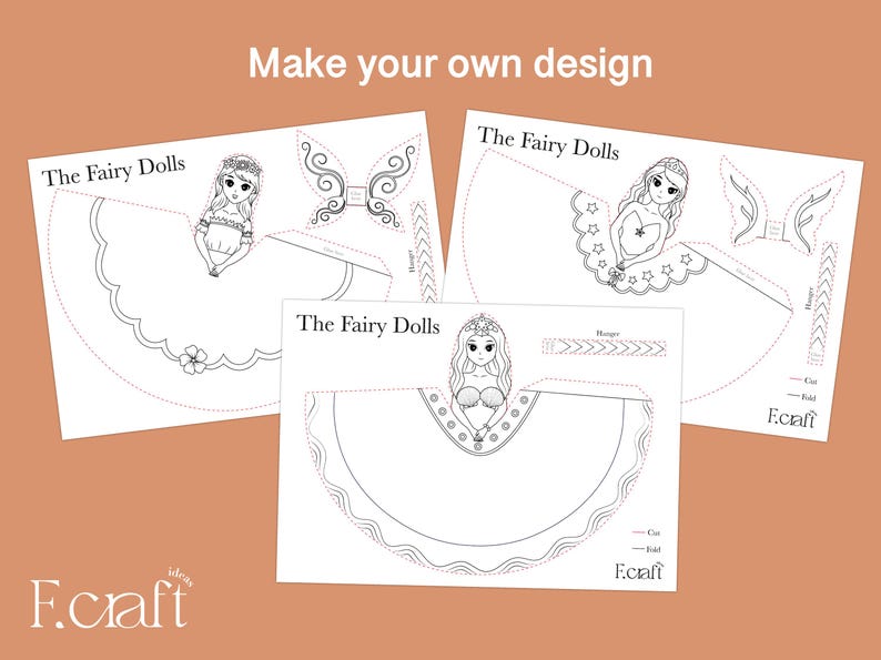 Fairy Dolls Paper Craft: Printable 3D Activity (PDF) - Etsy