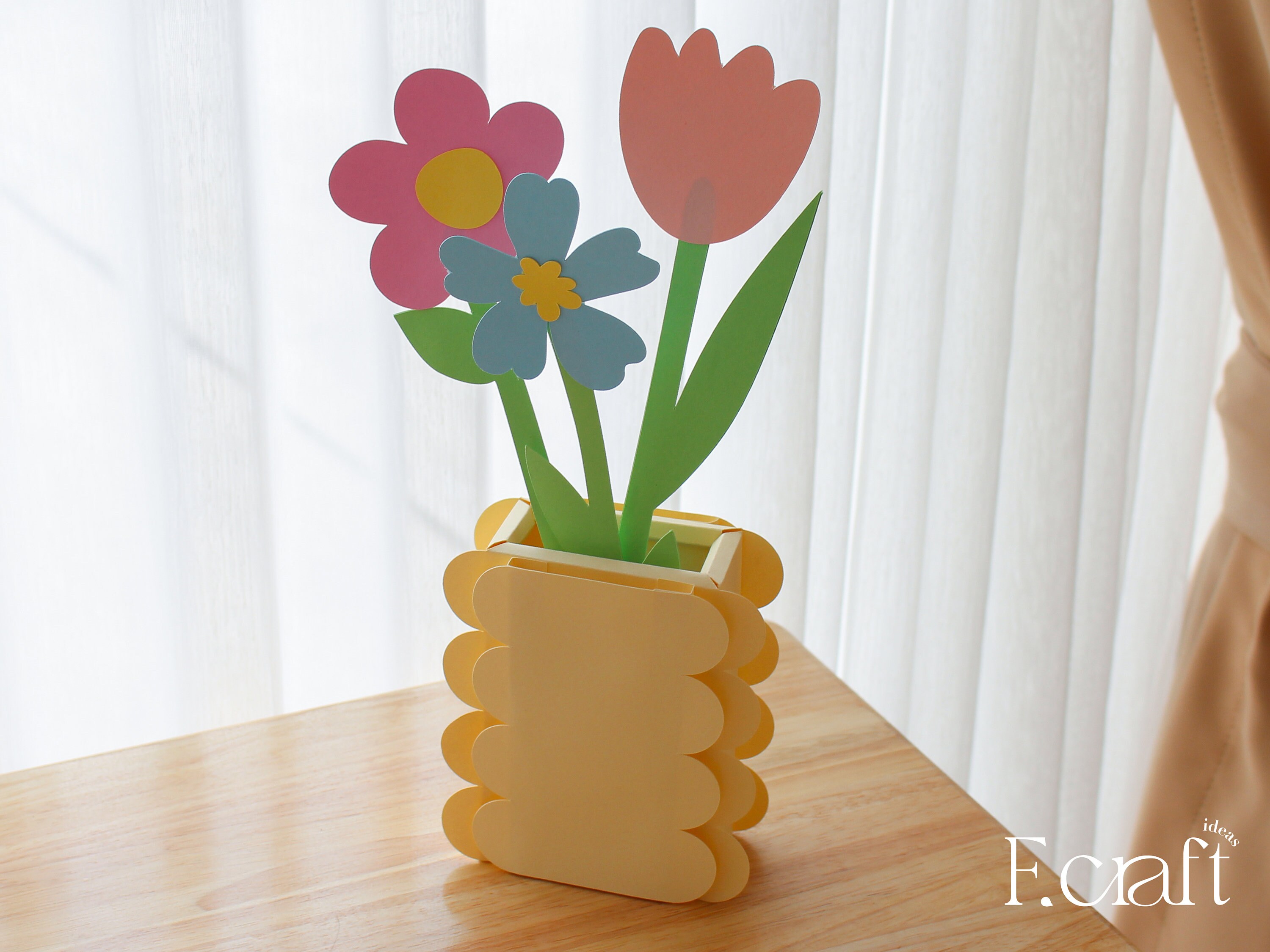 DIY Papercraft Vase, Papercraft Flower Vase, Flower Vase 3D Paper Craft ...