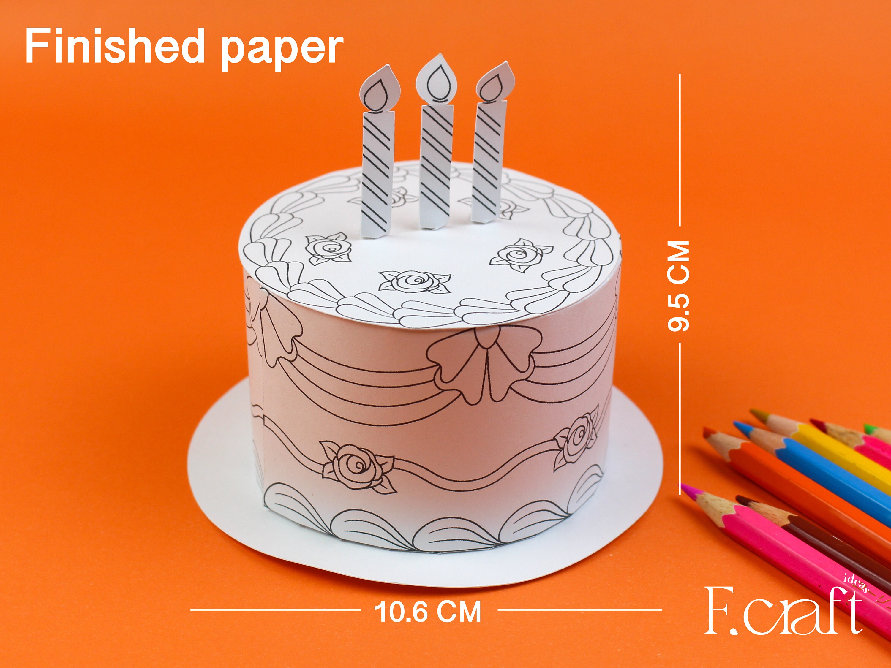 Princess Cake Paper Craft 3D Activity Paper Toy Printable - Etsy