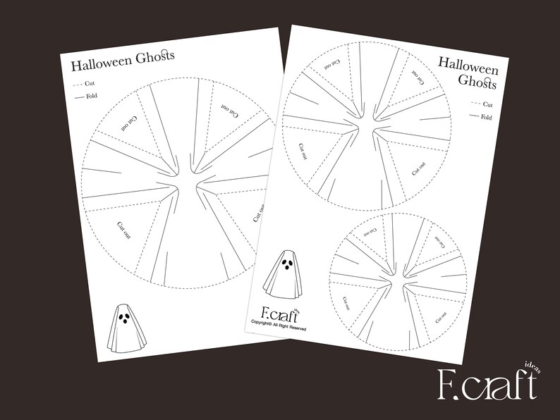 Halloween Ghost Papercrafts DIY Template, Halloween Decor 3D or ...