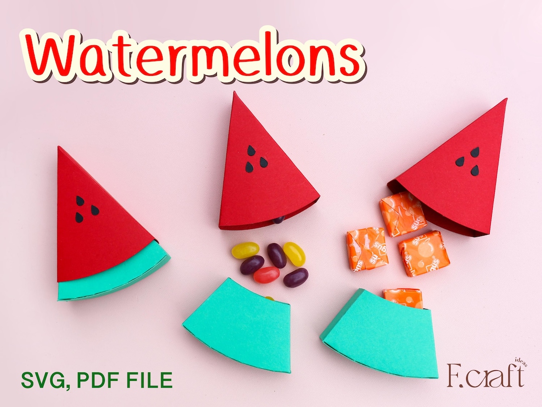 Watermelon Slice Paper Party Box, DIY Papercraft Watermelons ...