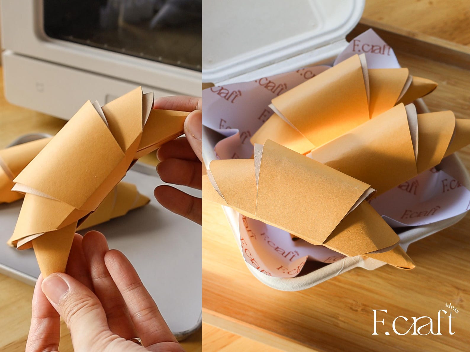 DIY Papercraft Croissant, Croissant Papercraft, Croissant 3D Paper ...