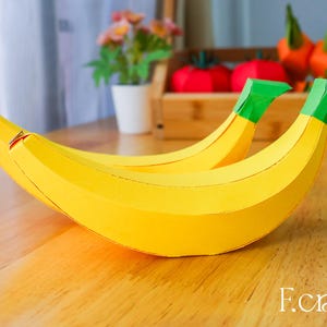 DIY Papercraft Banana: 3D Fruit Template (PDF & SVG Files) - Etsy