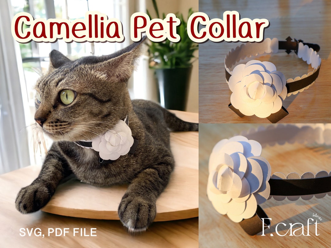 DIY Papercraft Camellia Pet Collar, Pet Collar Papercraft, Dog, Cat ...