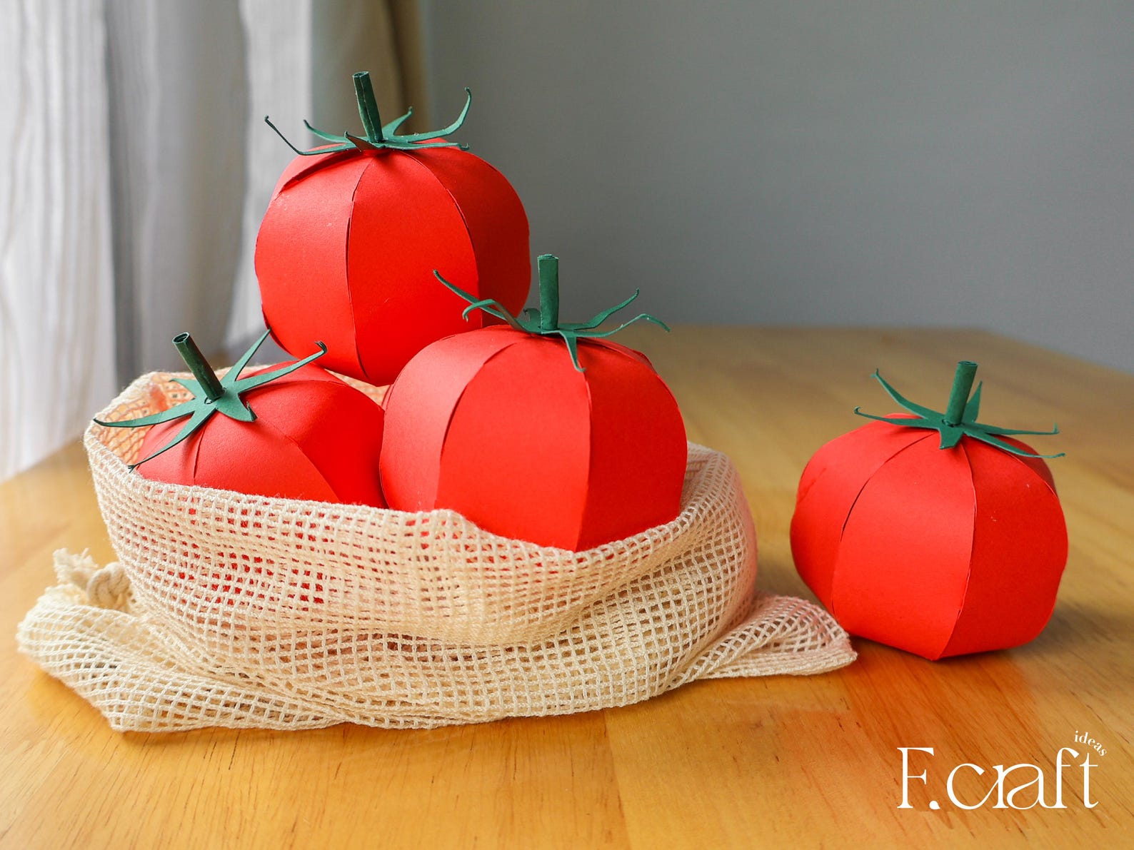 DIY Papercraft Tomatoes: 3D Paper Model Template (PDF & SVG) - Etsy