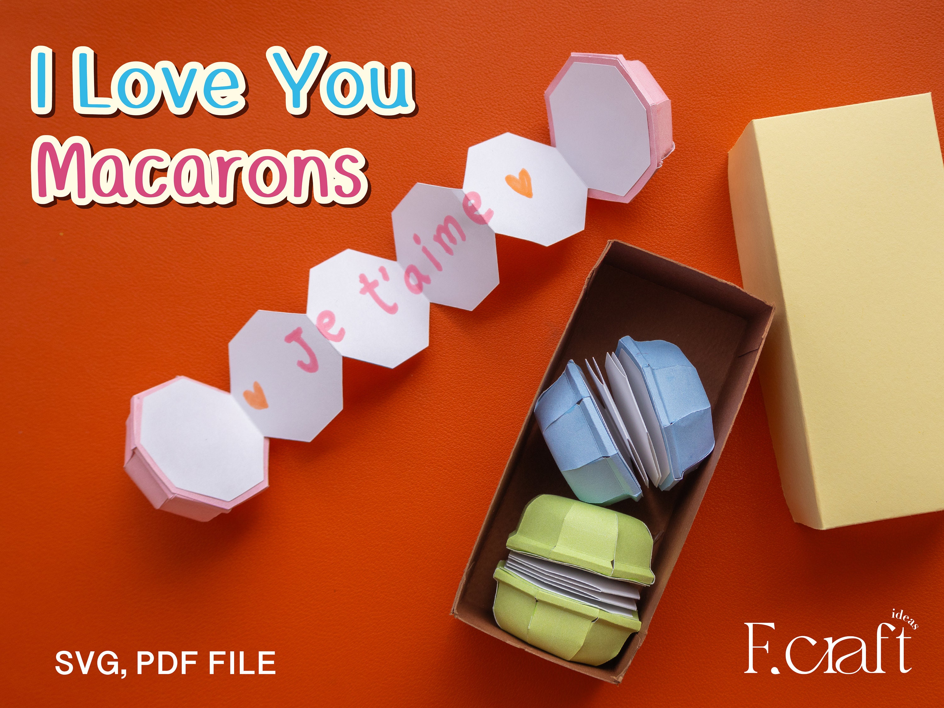 DIY Papercraft Macarons, Love Card Papercraft, Macarons 3D Paper Craft ...