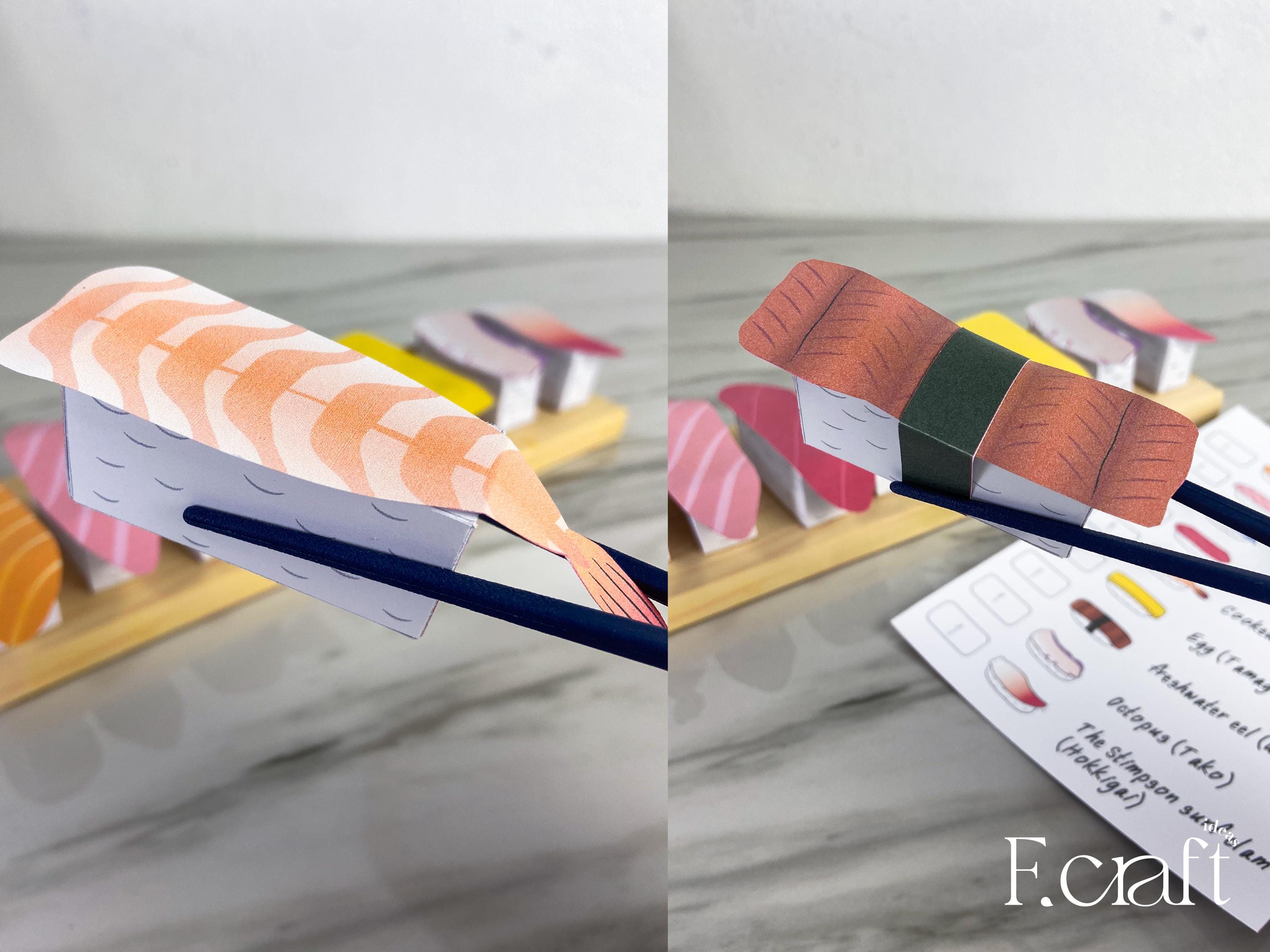 Printable Sushi Set, Sushi Papercraft, Paper Craft Activity Educational ...