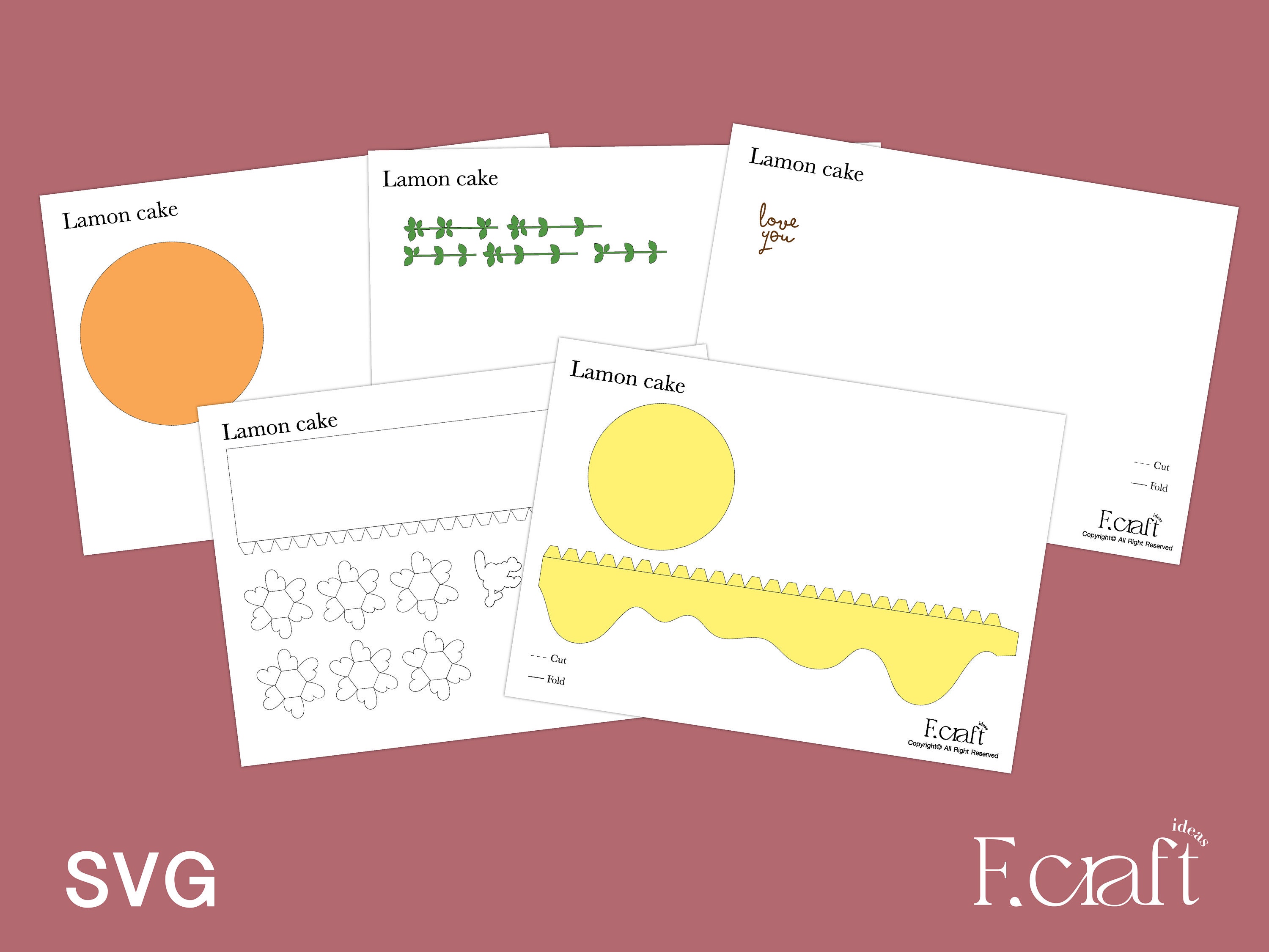 DIY Papercraft Cake, Lemon Cake Paper Craft, Lemon Cake 3D Paper Craft ...