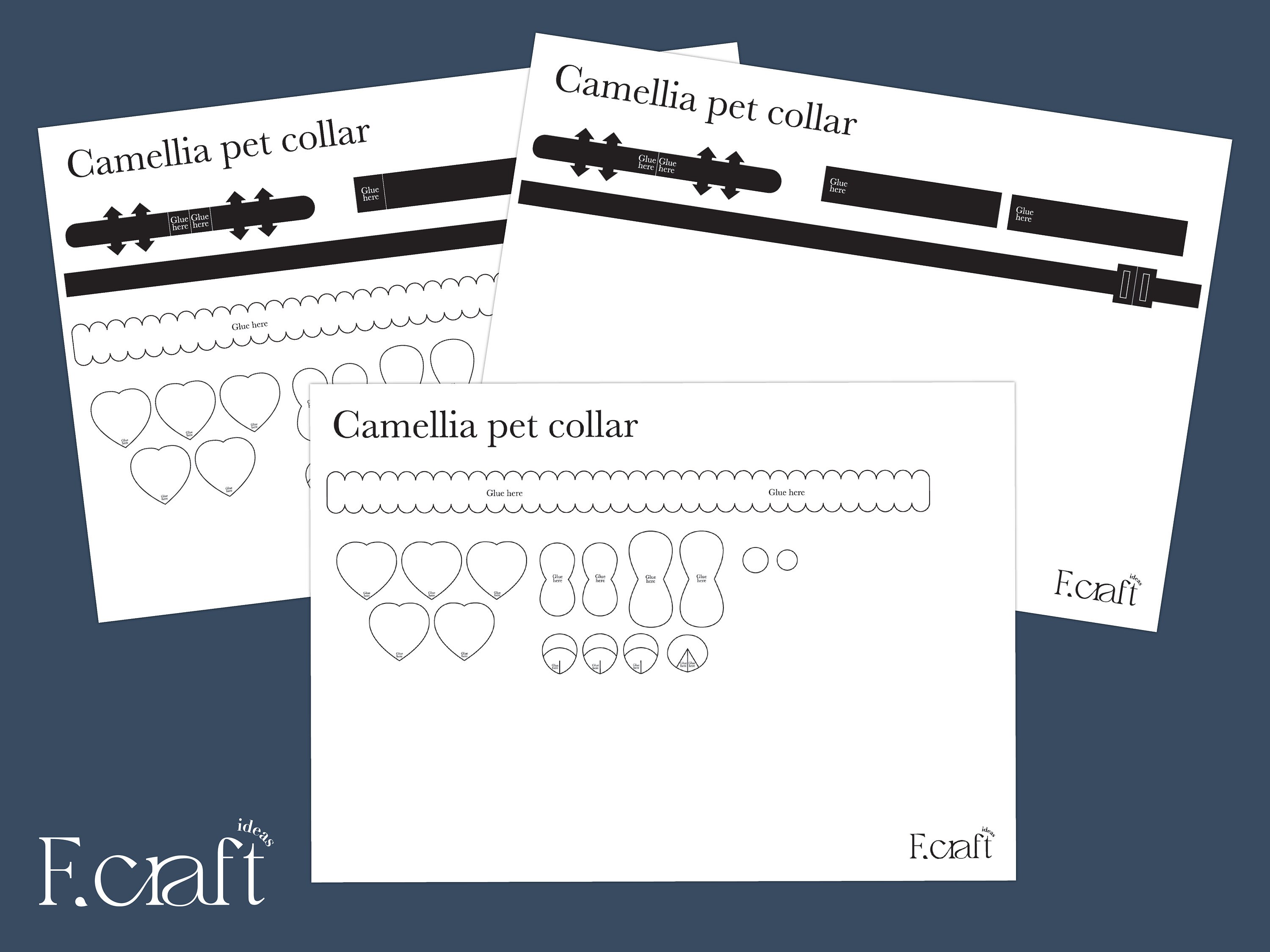 DIY Papercraft Camellia Pet Collar, Cat, Dog Collar Template (PDF, SVG ...