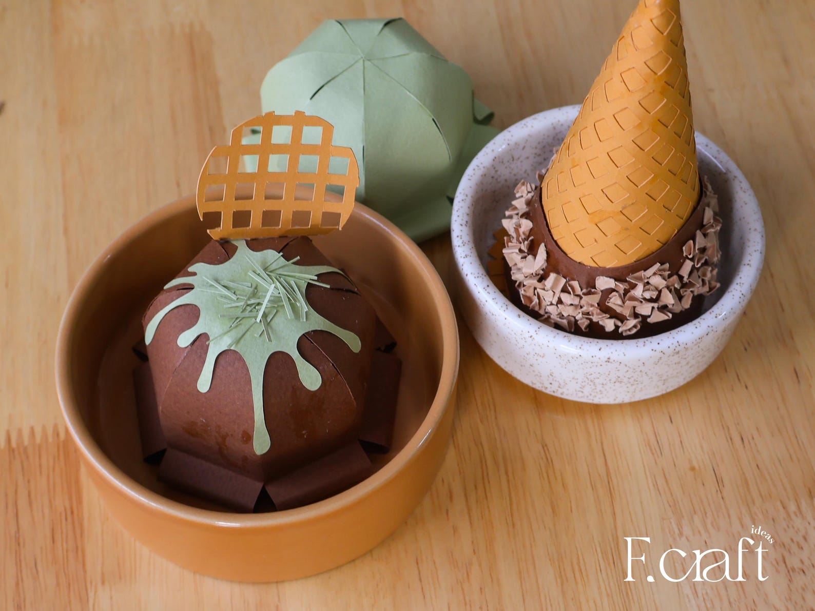 DIY Papercraft Chocolate Ice Cream Template (PDF, SVG) - Etsy