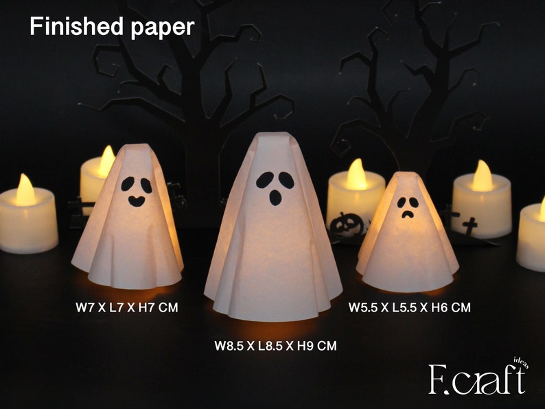 Halloween Ghost Papercraft Template, DIY 3D Decor (PDF, SVG) - Etsy