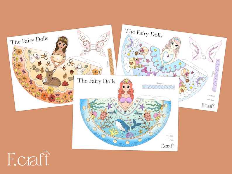 Fairy Dolls Paper Craft: Printable 3D Activity (PDF) - Etsy