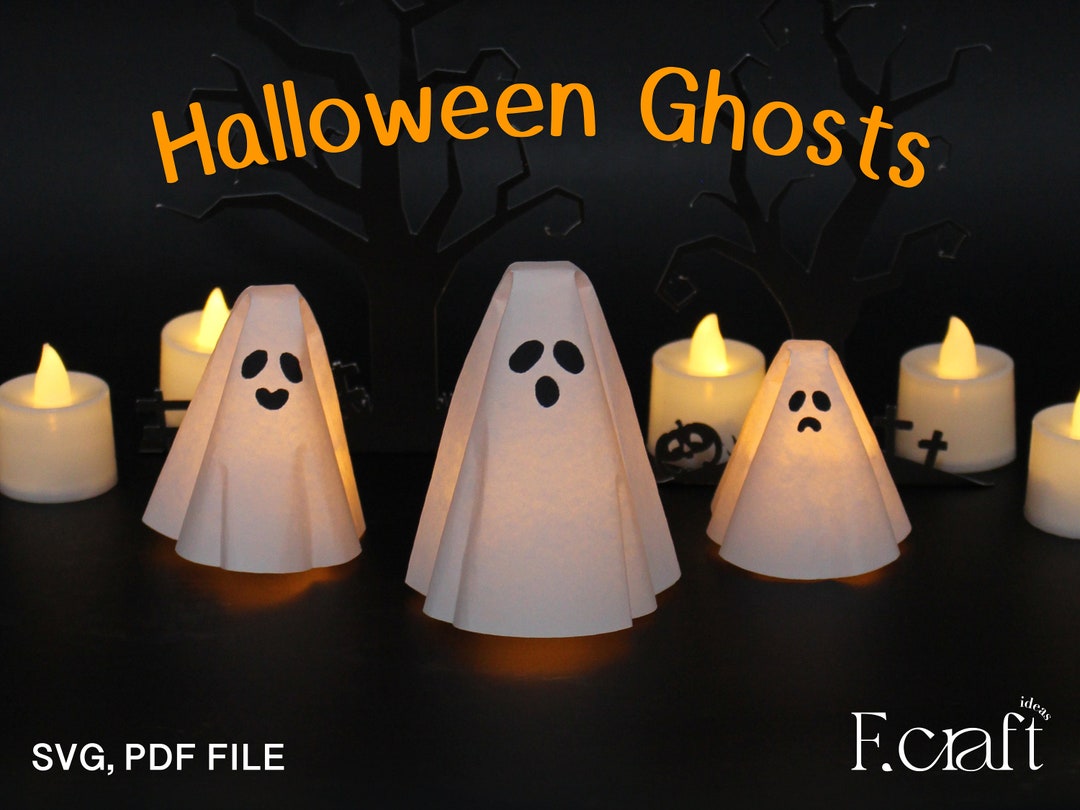 Halloween Ghost Papercrafts DIY Template, Halloween Decor 3D or ...