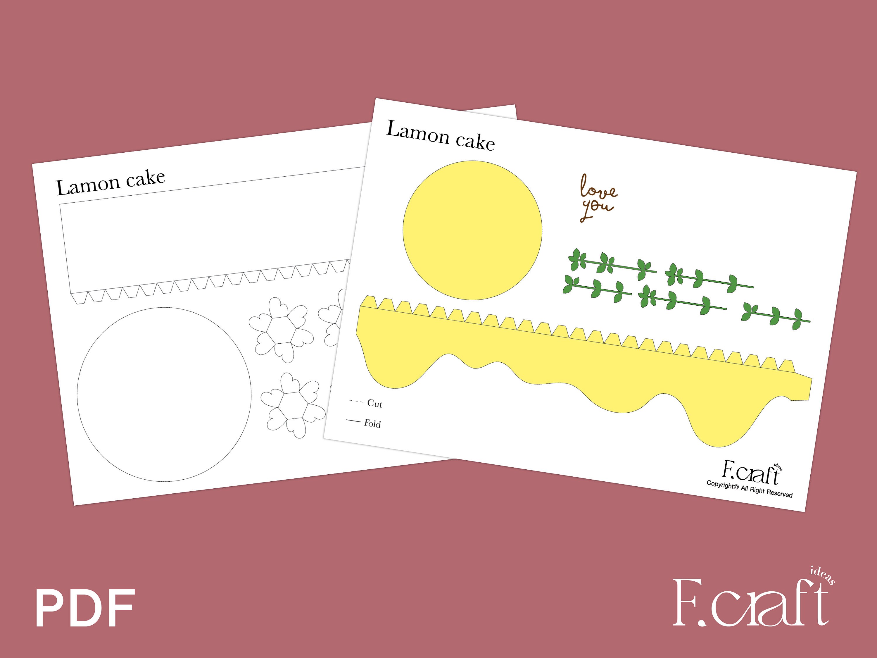 DIY Papercraft Cake, Lemon Cake Paper Craft, Lemon Cake 3D Paper Craft ...