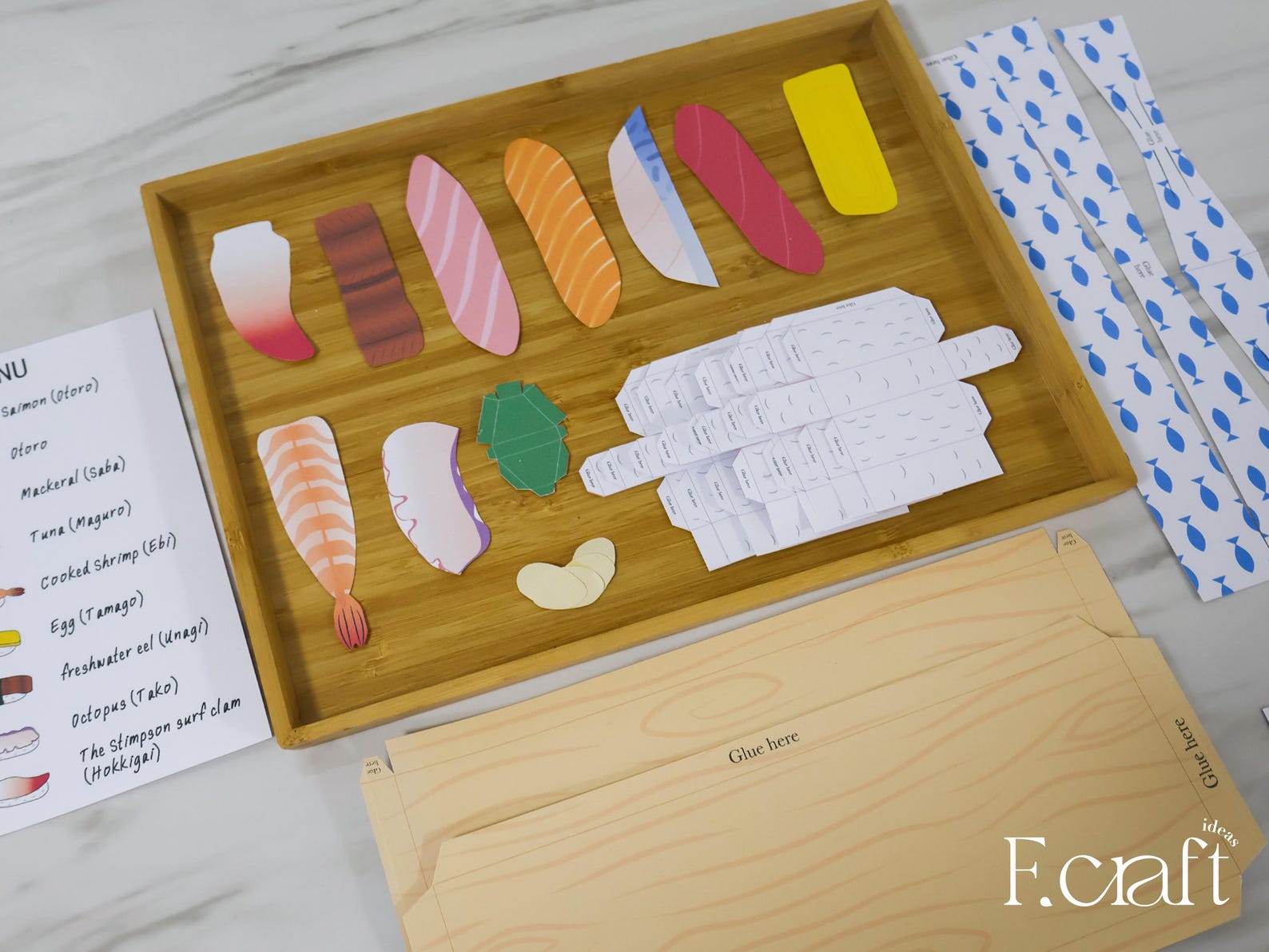 Printable Sushi Set, Sushi Papercraft, Paper Craft Activity ...