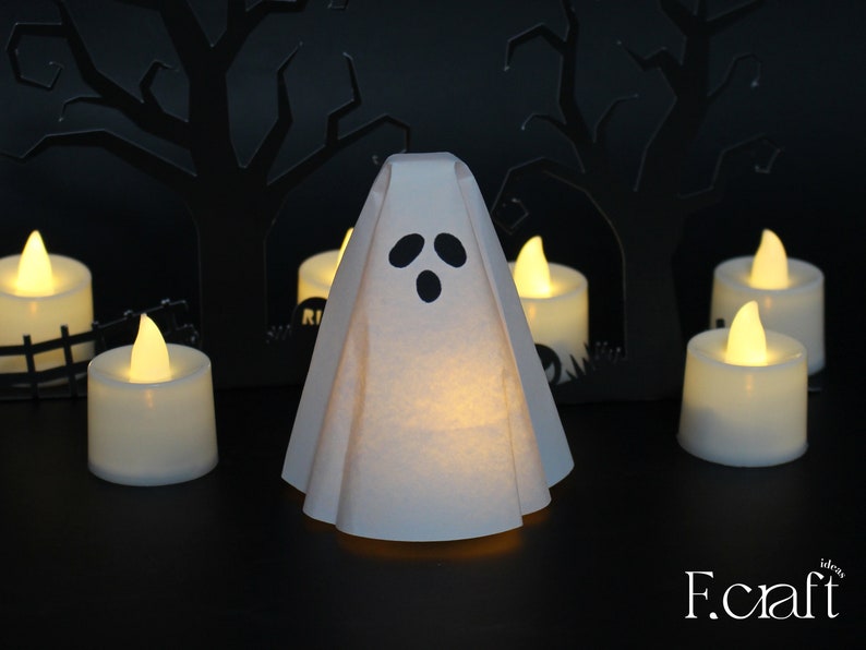 Halloween Ghost Papercraft Template, DIY 3D Decor (PDF, SVG) - Etsy