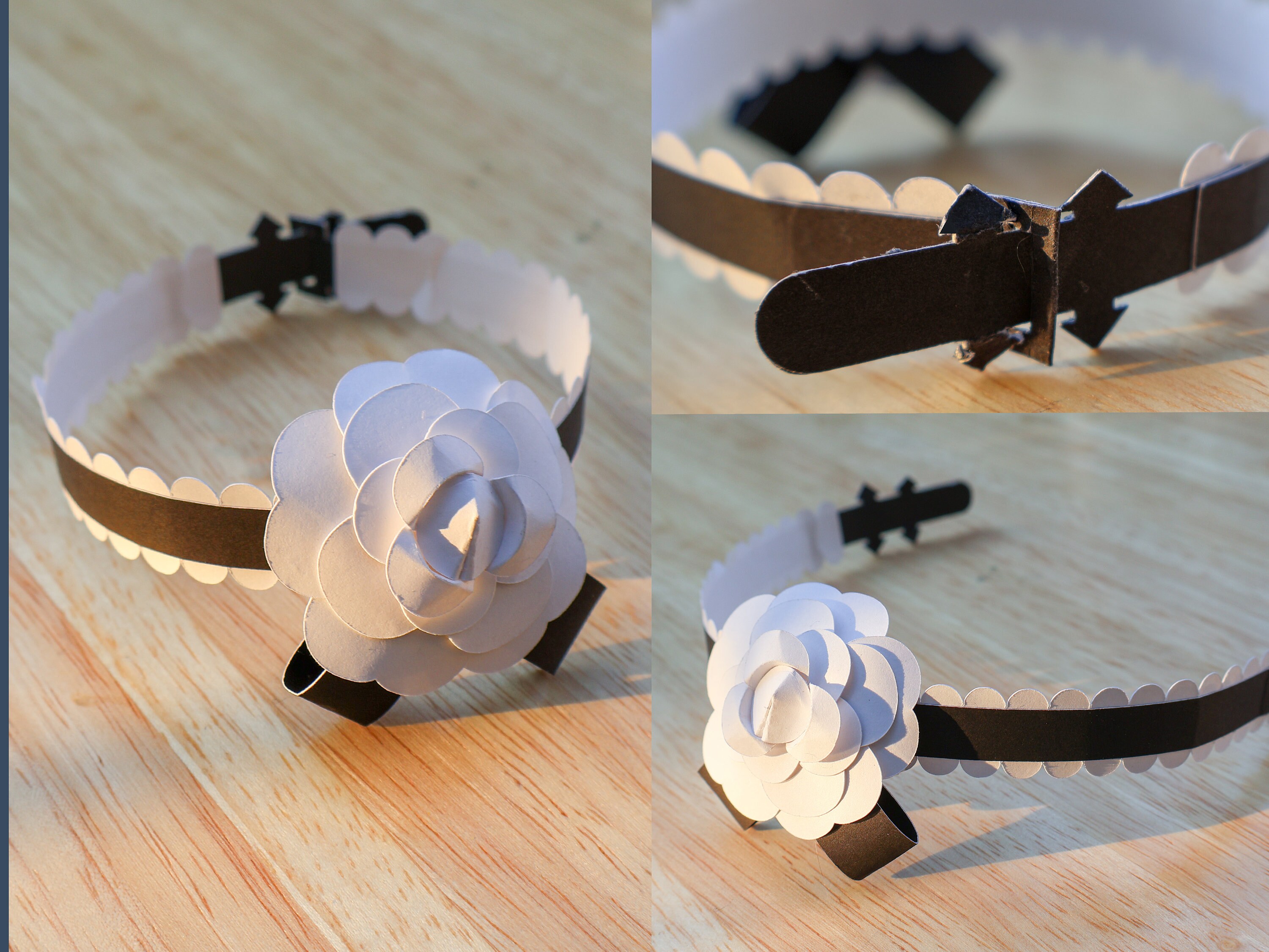DIY Papercraft Camellia Pet Collar, Cat, Dog Collar Template (PDF, SVG ...