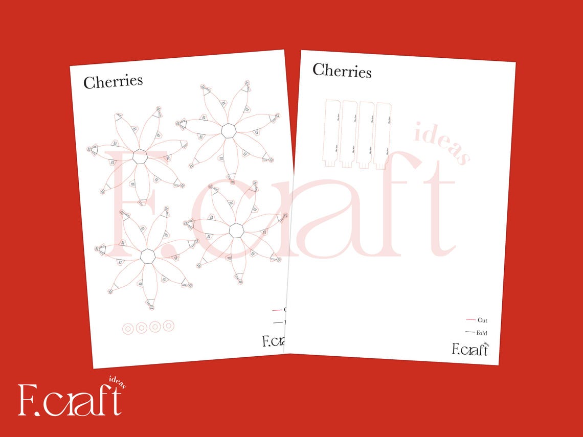 DIY Papercraft Cherries, Cherry Papercraft, Cherry 3D Paper Craft ...