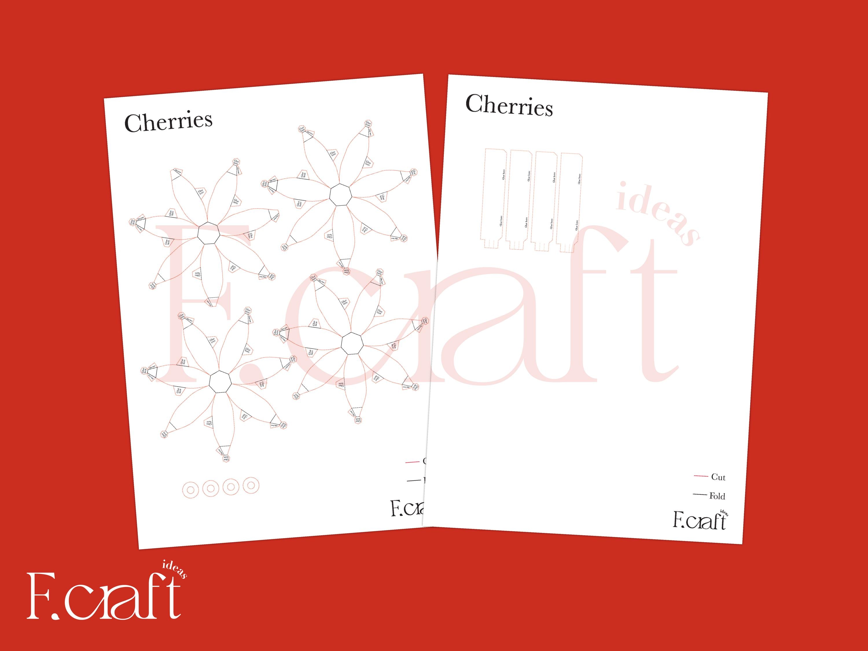 DIY Papercraft Cherries, Cherry Papercraft, Cherry 3D Paper Craft ...