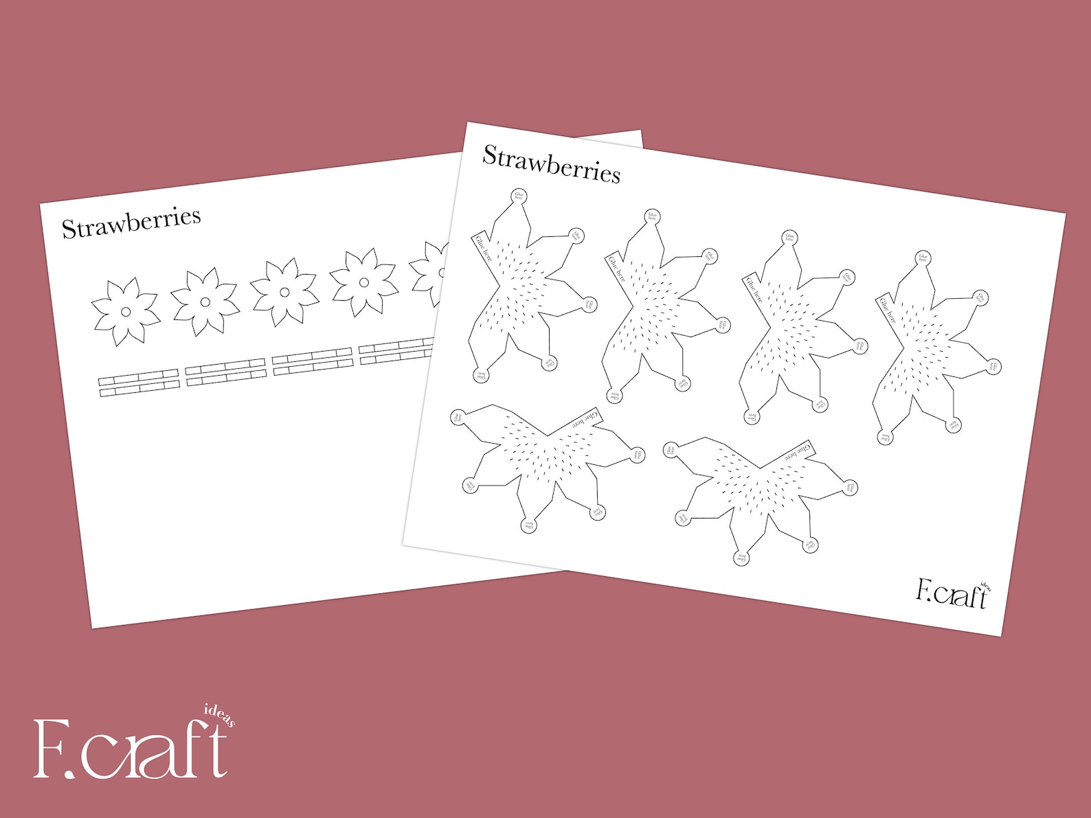 DIY Papercraft Strawberries, Strawberry Papercraft, Strawberry 3D Paper ...