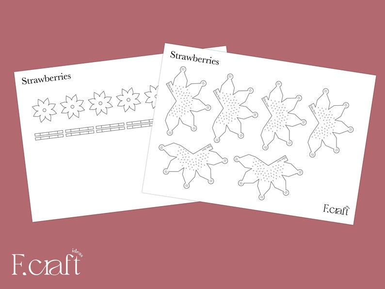 DIY Papercraft Strawberries, Strawberry Papercraft, Strawberry 3D Paper ...