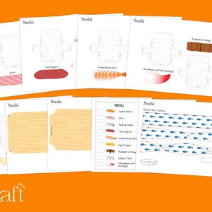 Printable Sushi Set, Sushi Papercraft, Paper Craft Activity ...