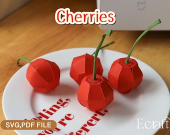DIY Papercraft Strawberries, Strawberry Papercraft, Strawberry 3D Paper ...